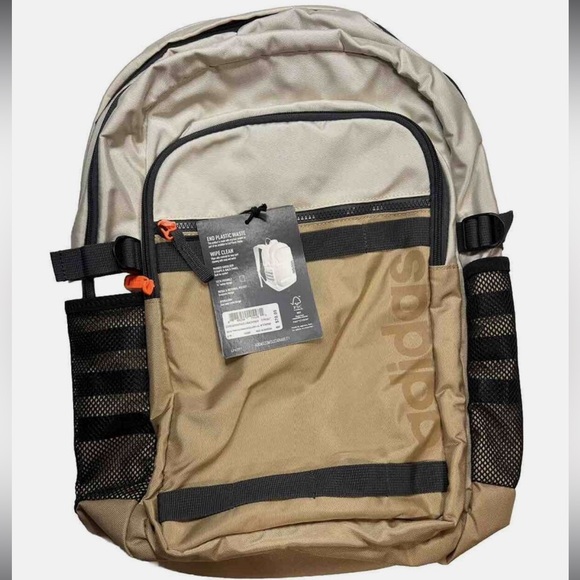 adidas | Bags | Adidas Core Advantage 3 Backpack Beige Black Grey W ...